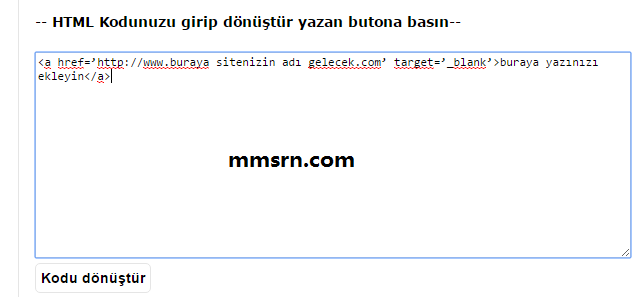 Blogger Html Kod Çevirme | Mmsrn.com | Eğitim ve Bilgi Sitesi