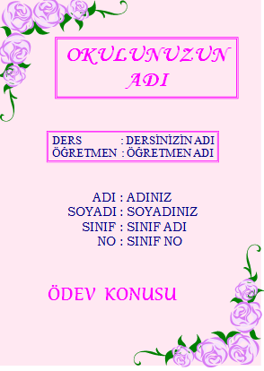 Genel Ödev Kapakları | Mmsrn.com | Eğitim ve Bilgi Sitesi