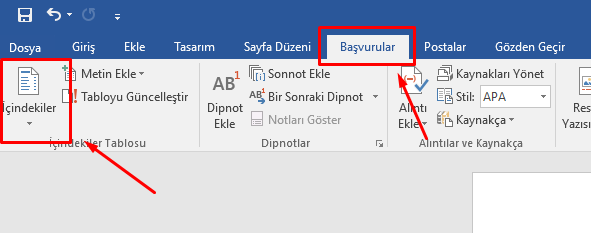 Word İçindekiler Sayfası Oluşturma Nasıl Yapılır? (Otomatik İçindekiler ...